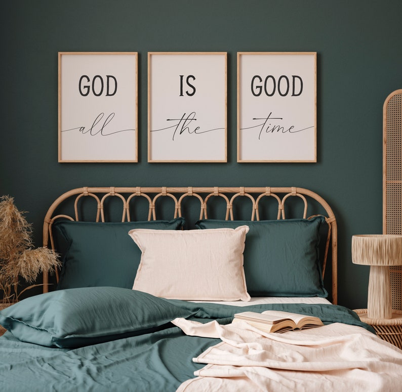 Bible Verse Print, God is Good Wall Art, Set of 3 Printable Art ...