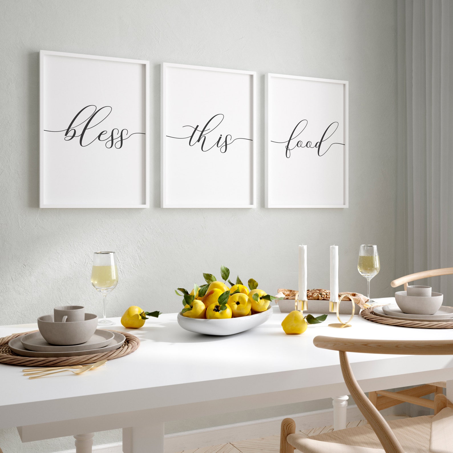 Bless This Food Sign, Kitchen Wall Decor, Dining Room Decor, Kitchen ...