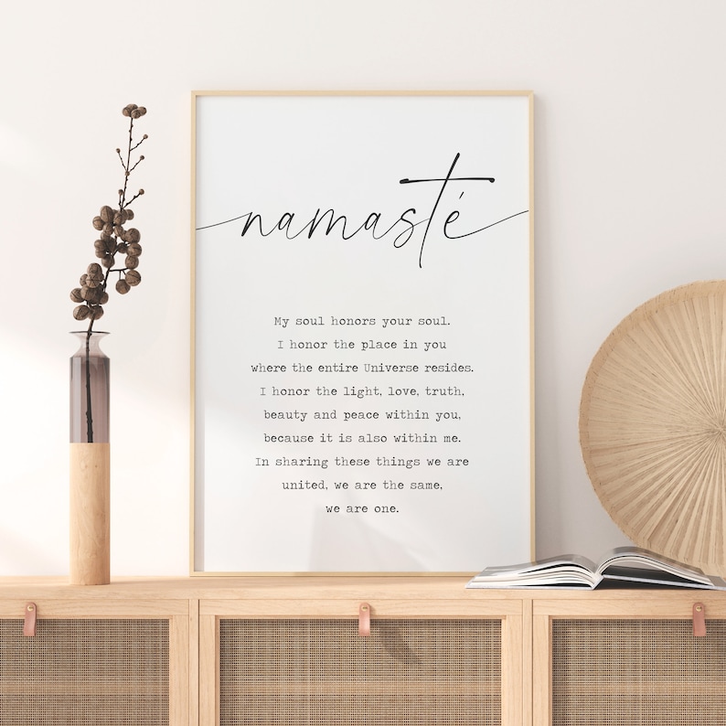 Namaste Definition Print Namaste Sign Namaste Printable - Etsy Australia