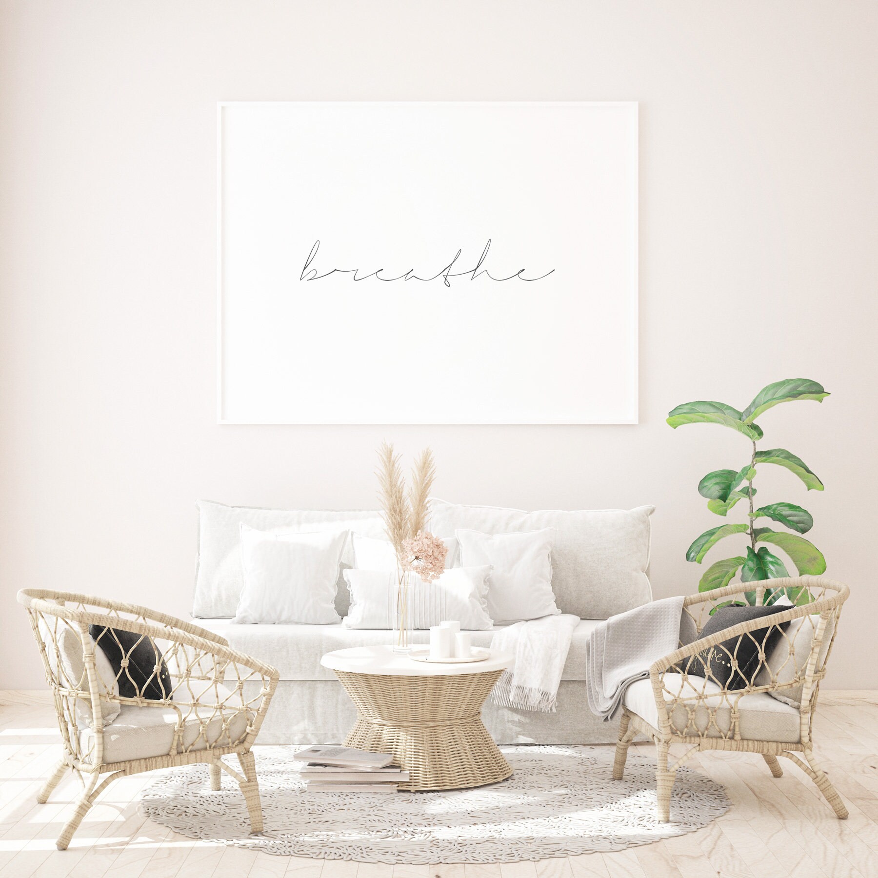 Breathe Print, Wall Art, Yoga Poster, Breathe Wall Art, Relaxing ...