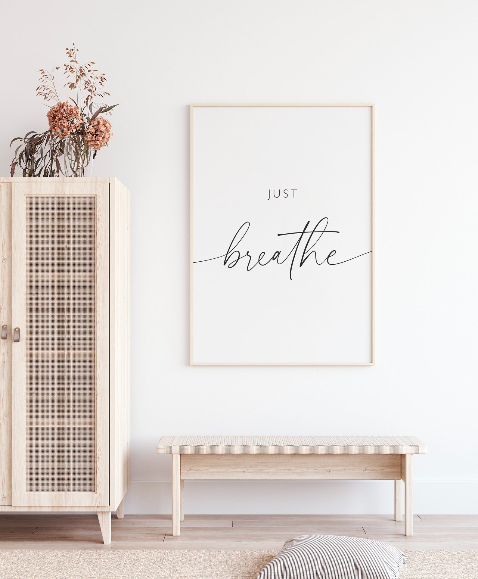 Just Breathe Print Printable Art Just Breathe Sign Inhale | Etsy