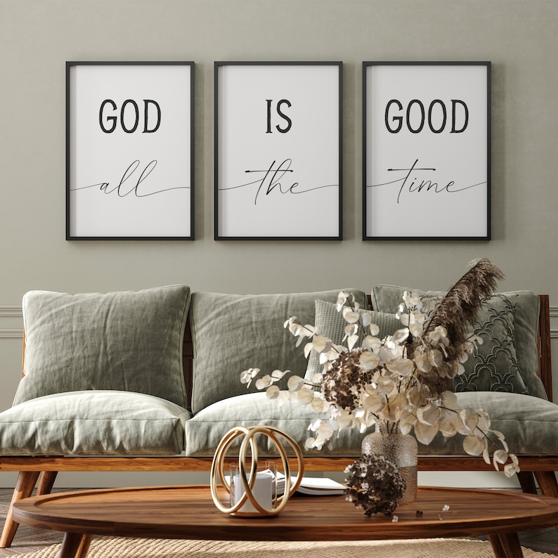 Bible Verse Print God is Good Wall Art Set of 3 Printable - Etsy UK