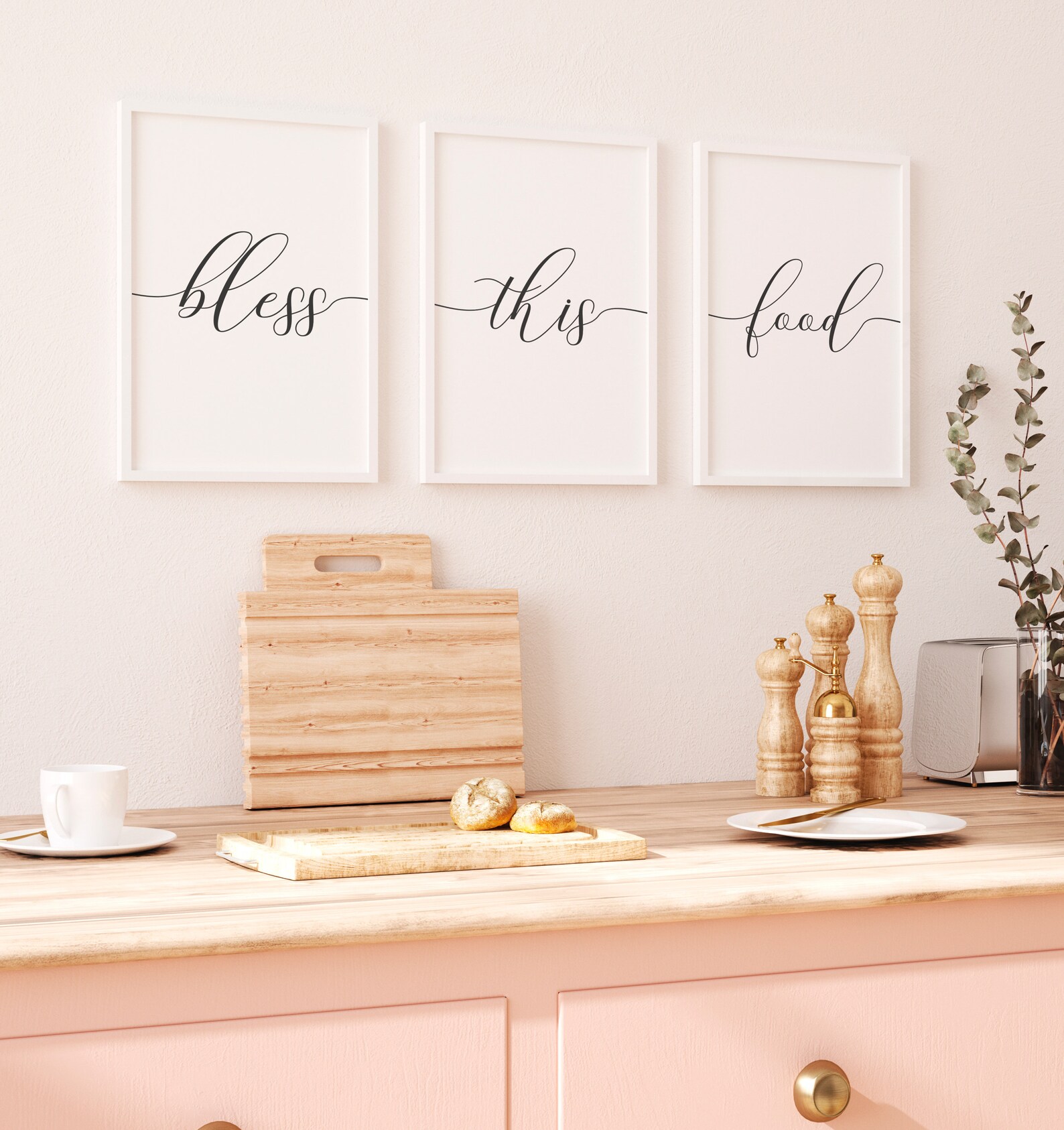 Bless This Food Sign, Kitchen Wall Decor, Dining Room Decor, Kitchen ...