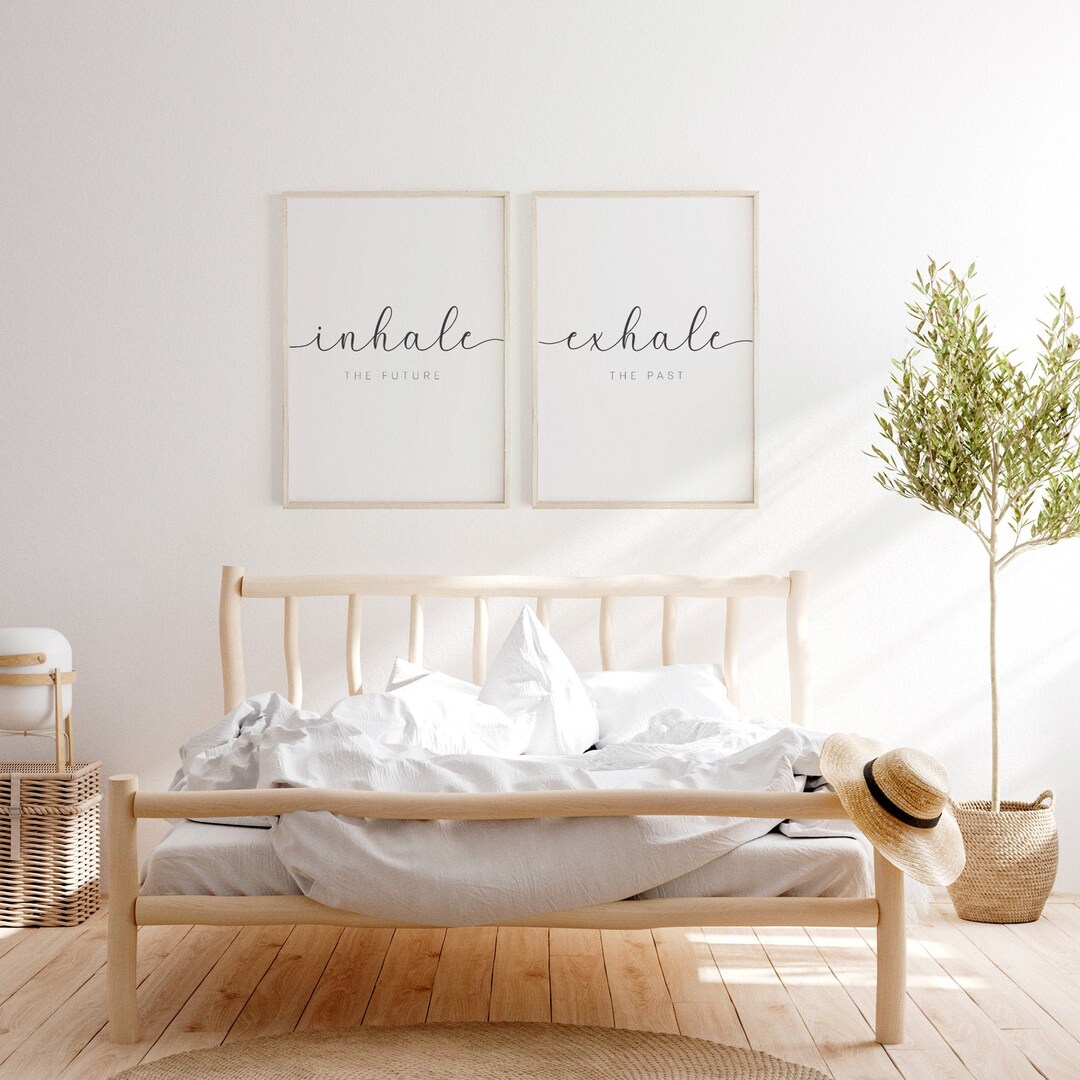 Inhale Exhale Set of 2, Printable Wall Art, Inhale the Future Exhale ...