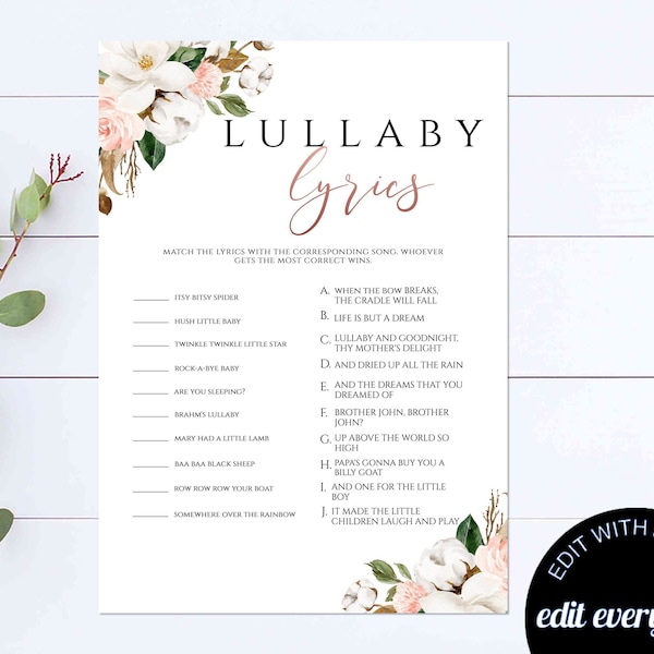 Baby Shower Lullaby Games - Etsy