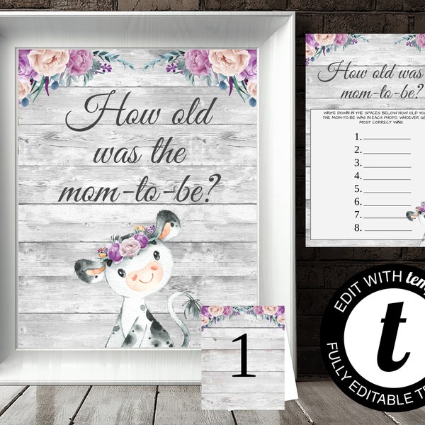 Guess the Parents Age Baby Shower Game - Etsy