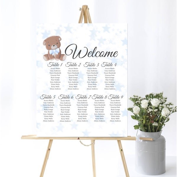 Teddy Bear Seating Chart Template - Etsy