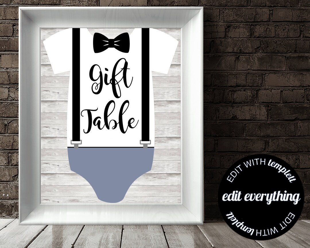 A Little Man Gifts and Cards Sign Boy Gifts and Cards Baby Shower Sign ...