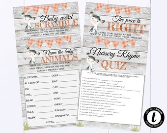 Barnyard Baby Shower Games: Farm Animal Theme Bingo Price is - Etsy