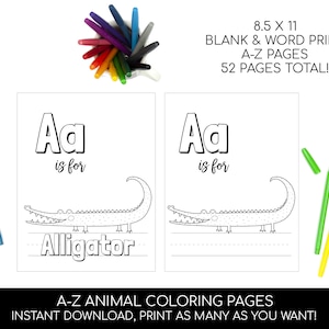 Printable ABC Animal Coloring Book Animal Alphabet Coloring Pages ABC ...