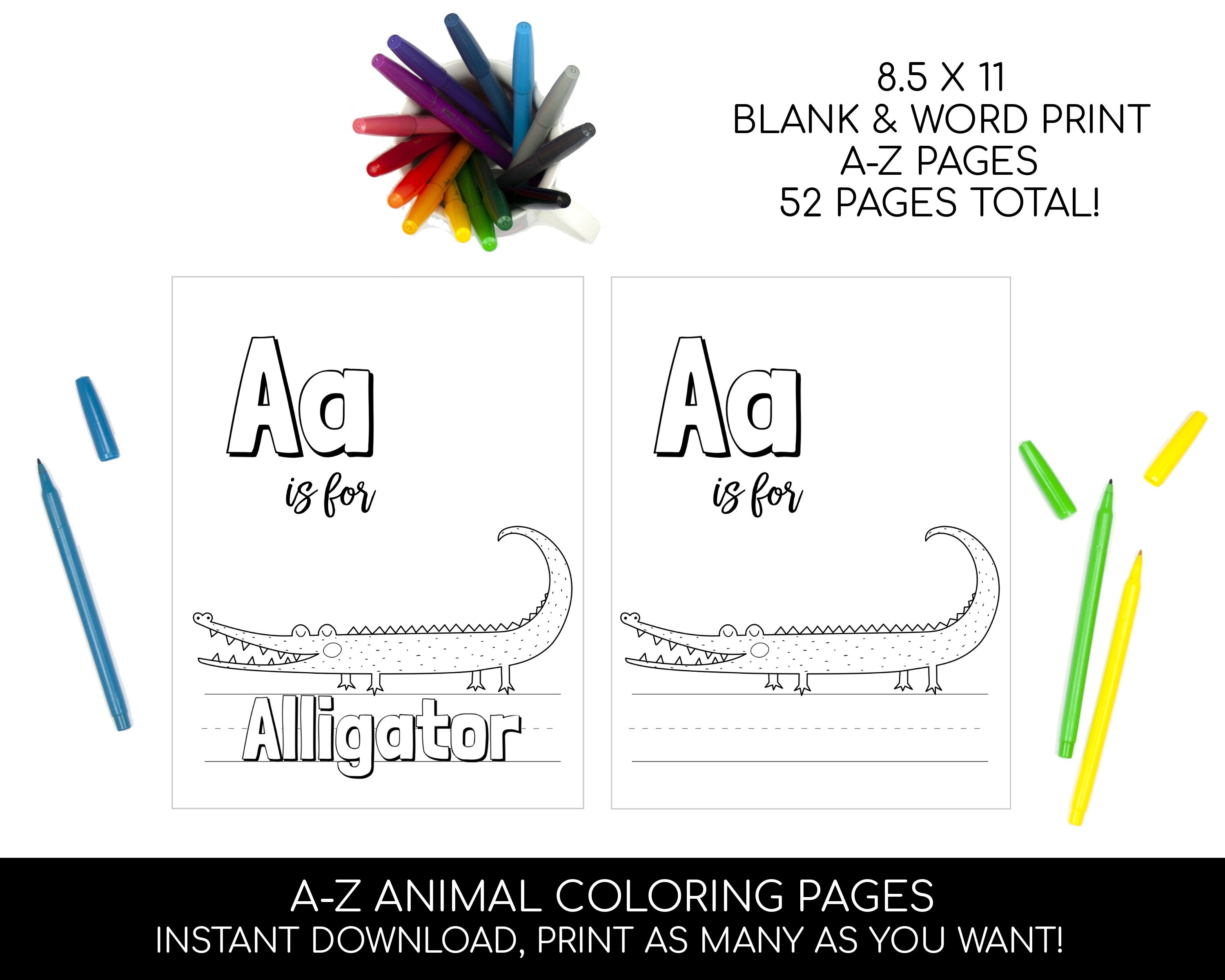 Animal Abc Coloring Pages