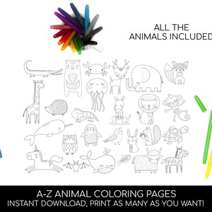 Printable ABC Animal Coloring Book Animal Alphabet Coloring Pages ABC ...