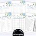 Blue Baby Shower Games Printable Baby Shower Games Package Baby Shower ...
