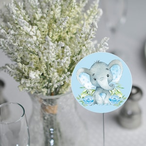 Elephant Baby Shower Centerpiece Blue Elephant Baby Shower Centerpiece ...