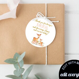 Deer Baby Shower Gift Tags Floral Baby Shower Gift Tags Girl Baby ...
