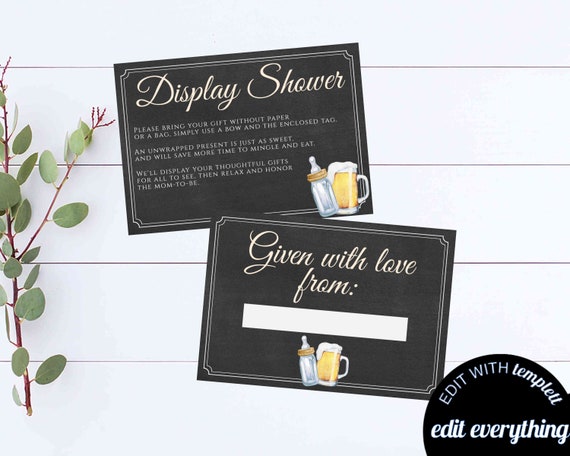 Baby Shower Display Shower Invitation Insert and Gift Tag A | Etsy