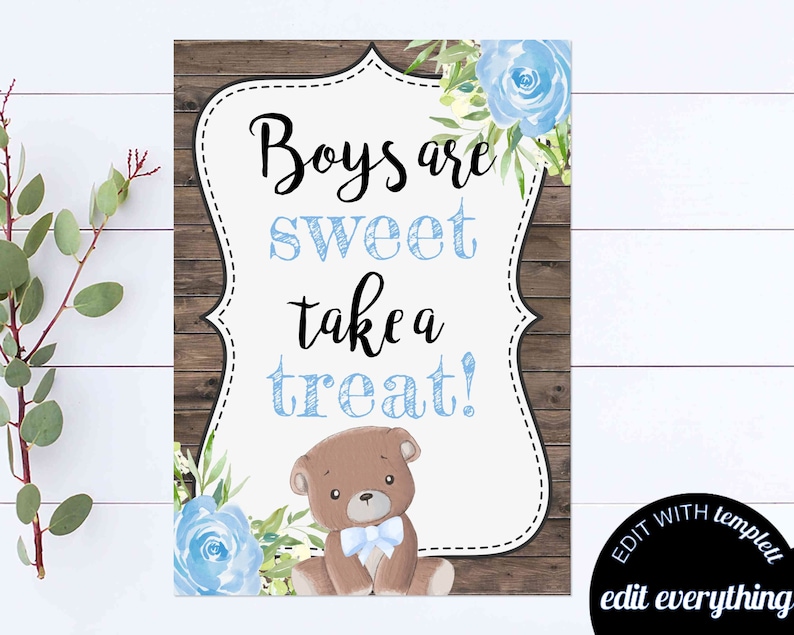 Boys Are Sweet Sign Boys Are Sweet Take A Treat Baby Shower - Etsy