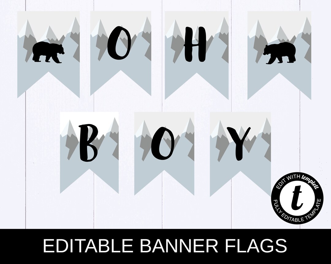 Adventure Baby Shower Banner Oh Boy Banner Baby Shower Banner Baby ...