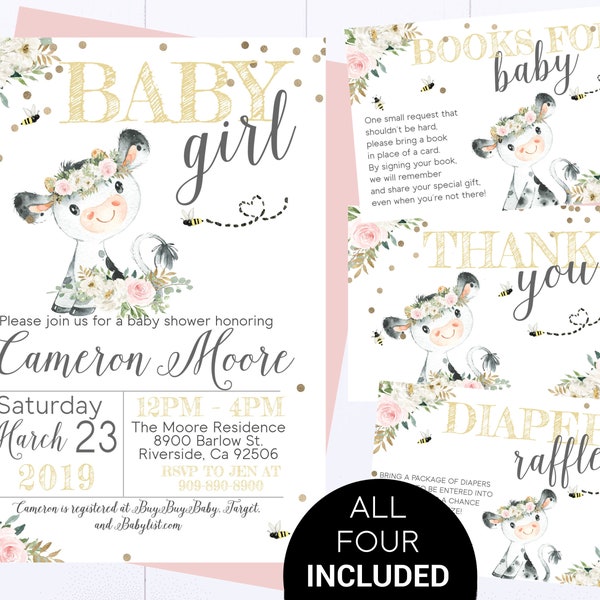 Highland Cow Baby Shower Invitation - Etsy