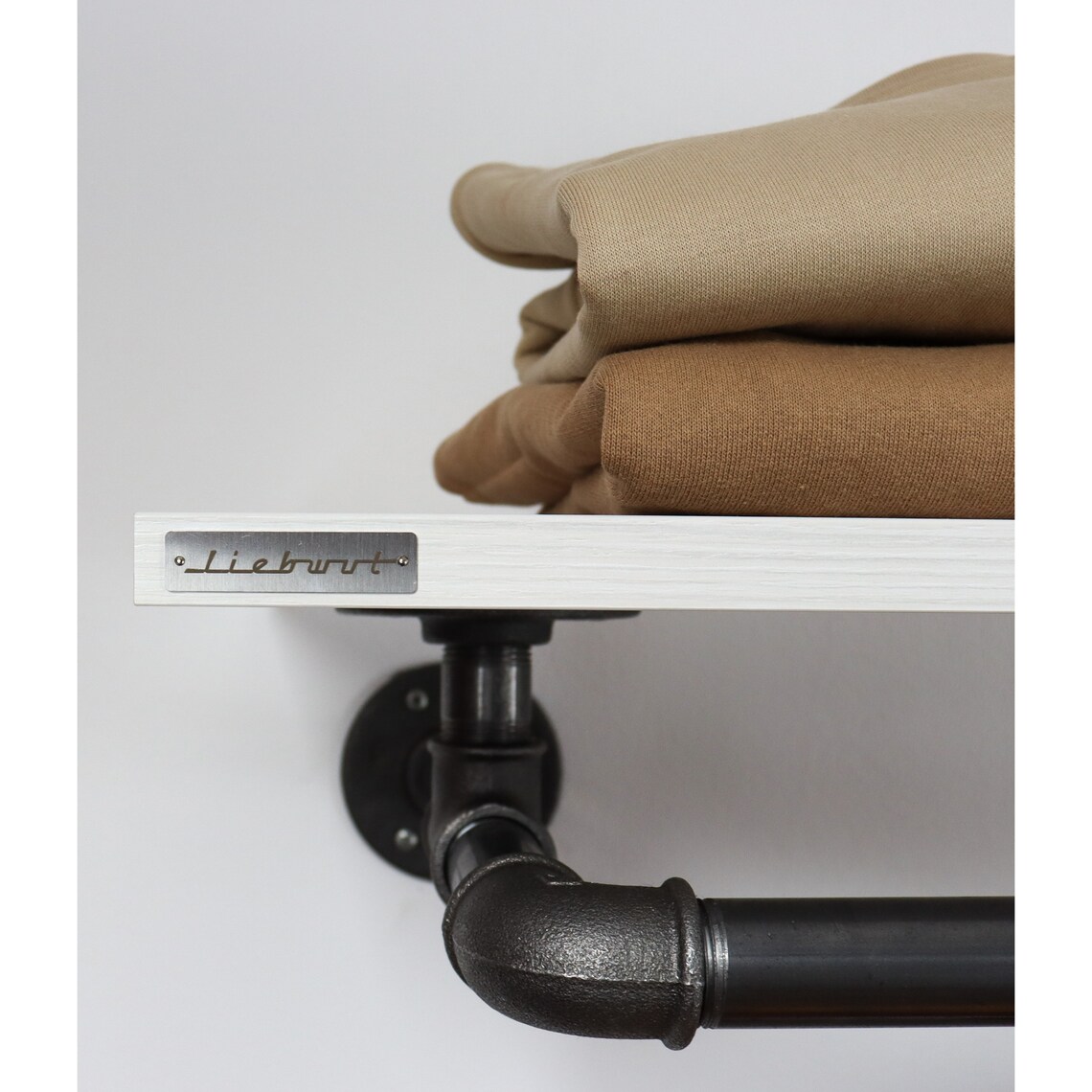 BASIC SHELF Wall-mounted Clothes Rack With Wooden Shelf in - Etsy