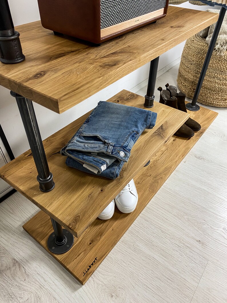 UNIQUE Industrial Clothing Rack of Steelpipe With Wooden | Etsy