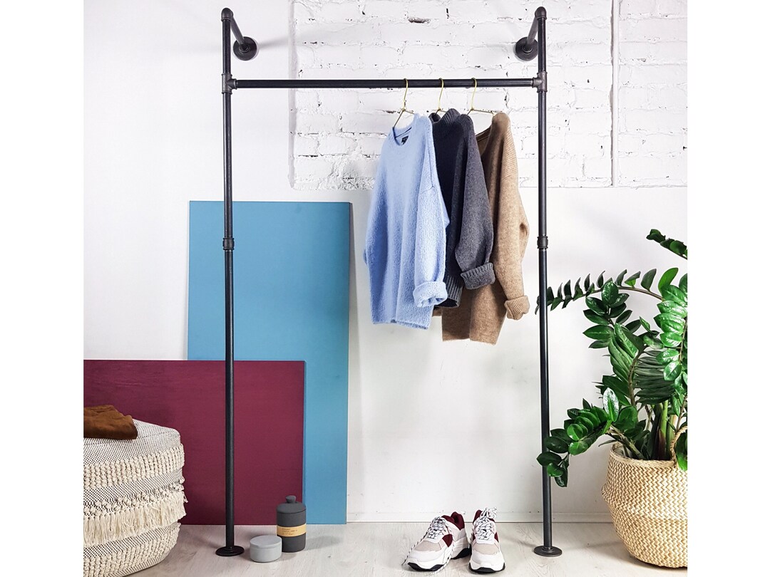 CLEAN - Clothes Rack in Industrial Look - Wall-mounted - Etsy
