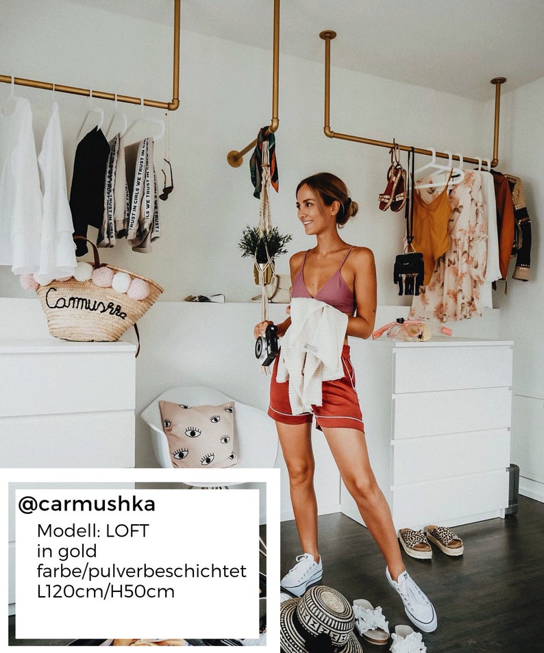 LOFT Ceiling-mounted Clothes Rail in Industrial Style | Etsy