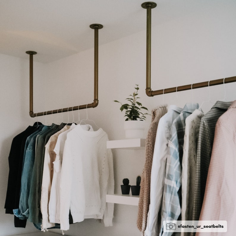 LOFT - Ceiling-mounted Clothes Rail in Industrial Style - Etsy