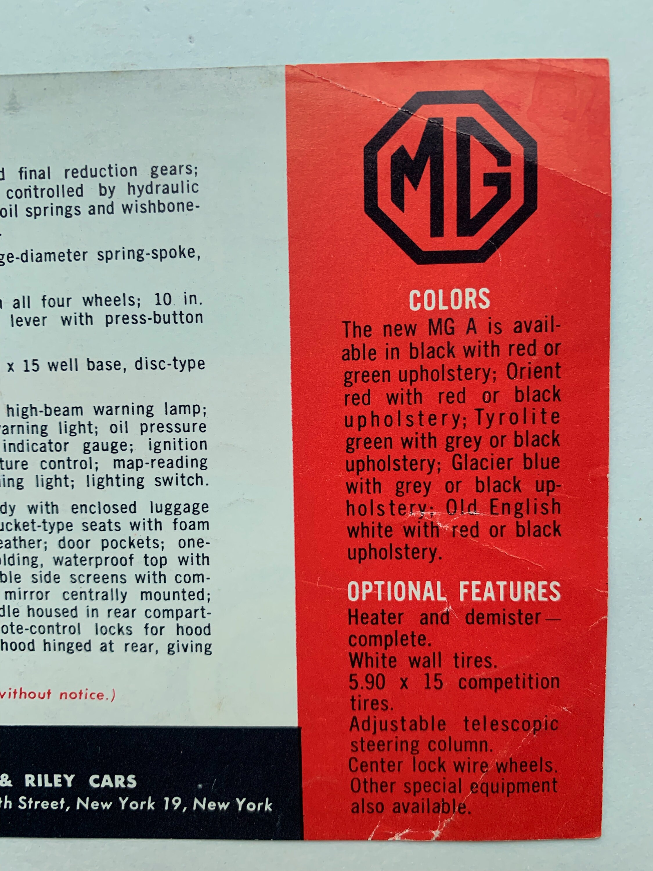 1954 MG Dealer Sales Brochure and Spec Sheet British Cars - Etsy