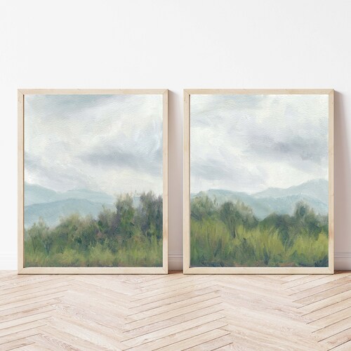 Set of 2 Prints of Oil Paintings Virginia Landscape Green - Etsy