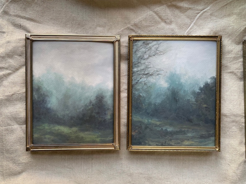 Set of 2 Prints of Oil Paintings Virginia Landscape Rainy - Etsy