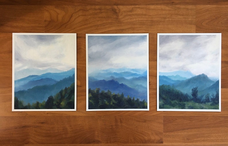 Set of 3 Prints of Oil Paintings Virginia Landscape Green - Etsy