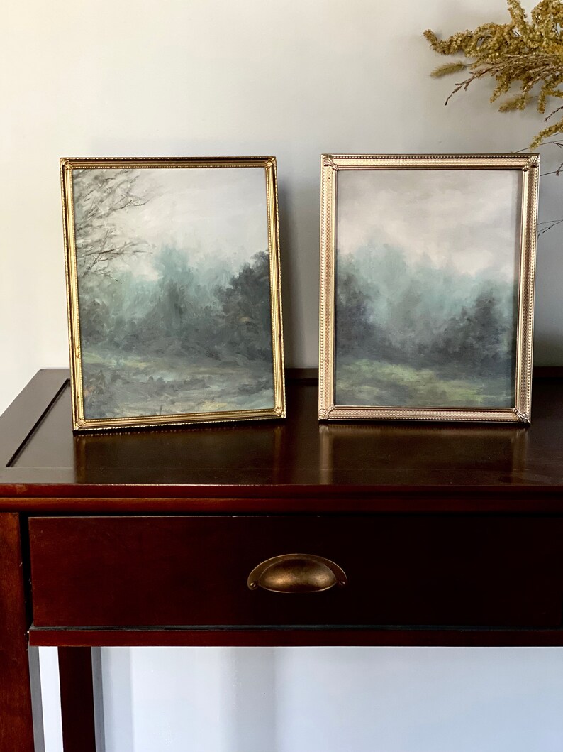 Set of 2 Prints of Oil Paintings Virginia Landscape Rainy - Etsy