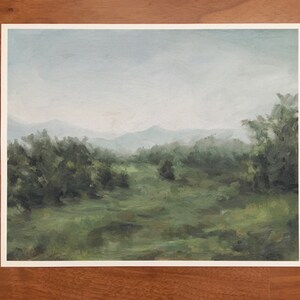 Print of an Oil Painting Virginia Landscape Open Blue Skies Green ...