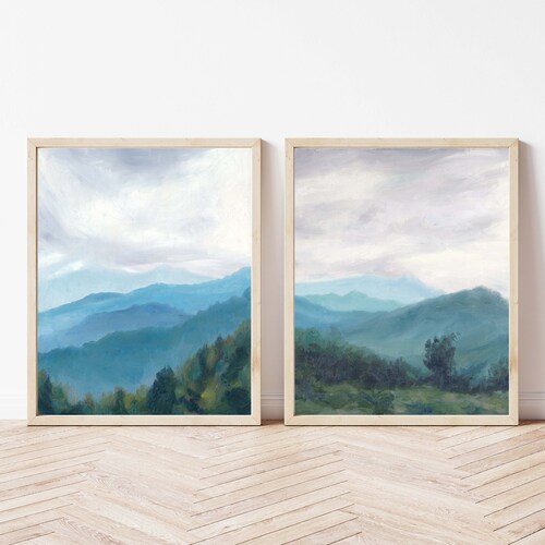 Set of 3 Prints of Oil Paintings Virginia Landscape Green - Etsy