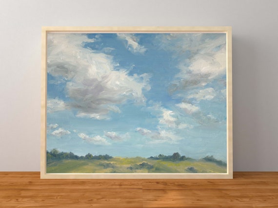 Print of an Oil Painting Virginia Landscape Open Blue Skies | Etsy