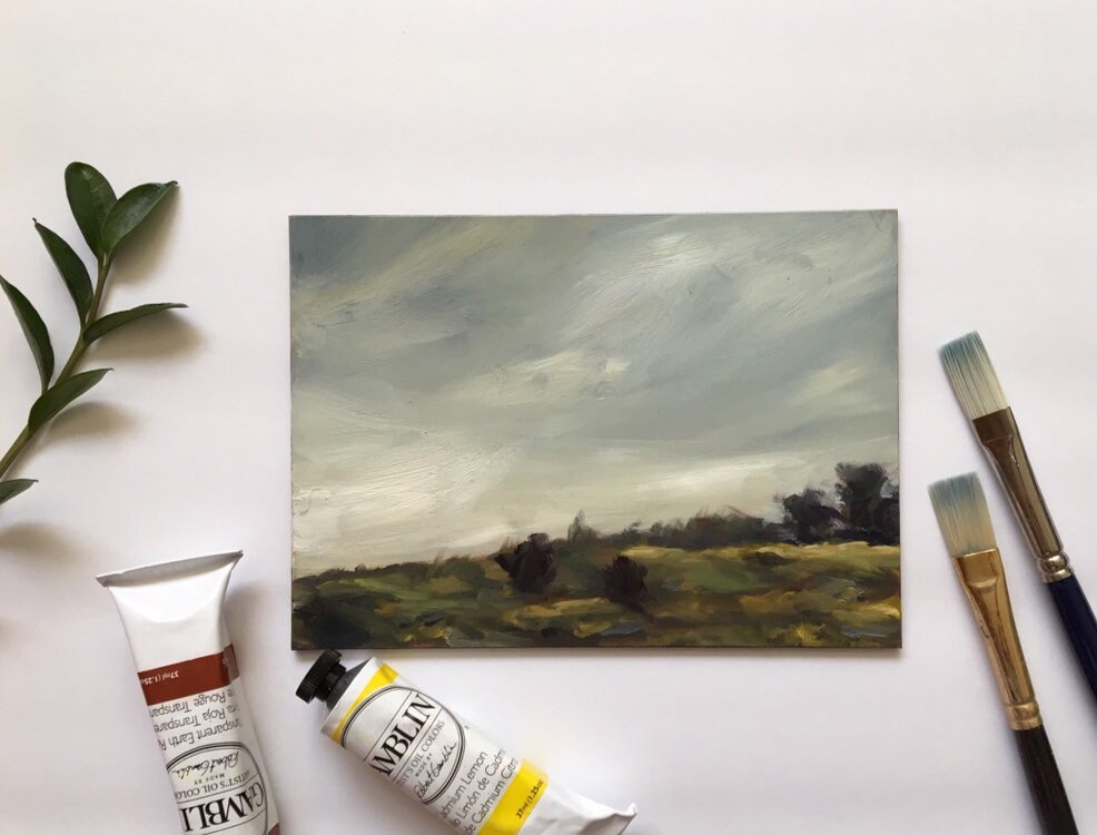 Print Virginia Landscape Oil Painting Atmospheric Scene Clouds - Etsy