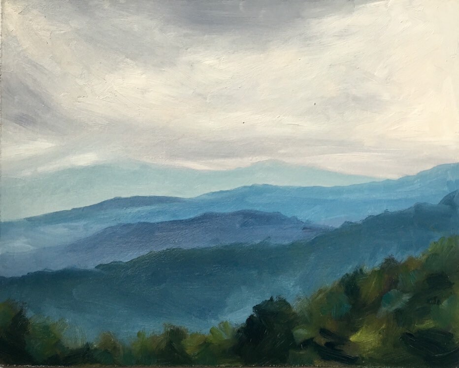 Print of an Oil Painting Virginia Landscape Green Field Blue - Etsy