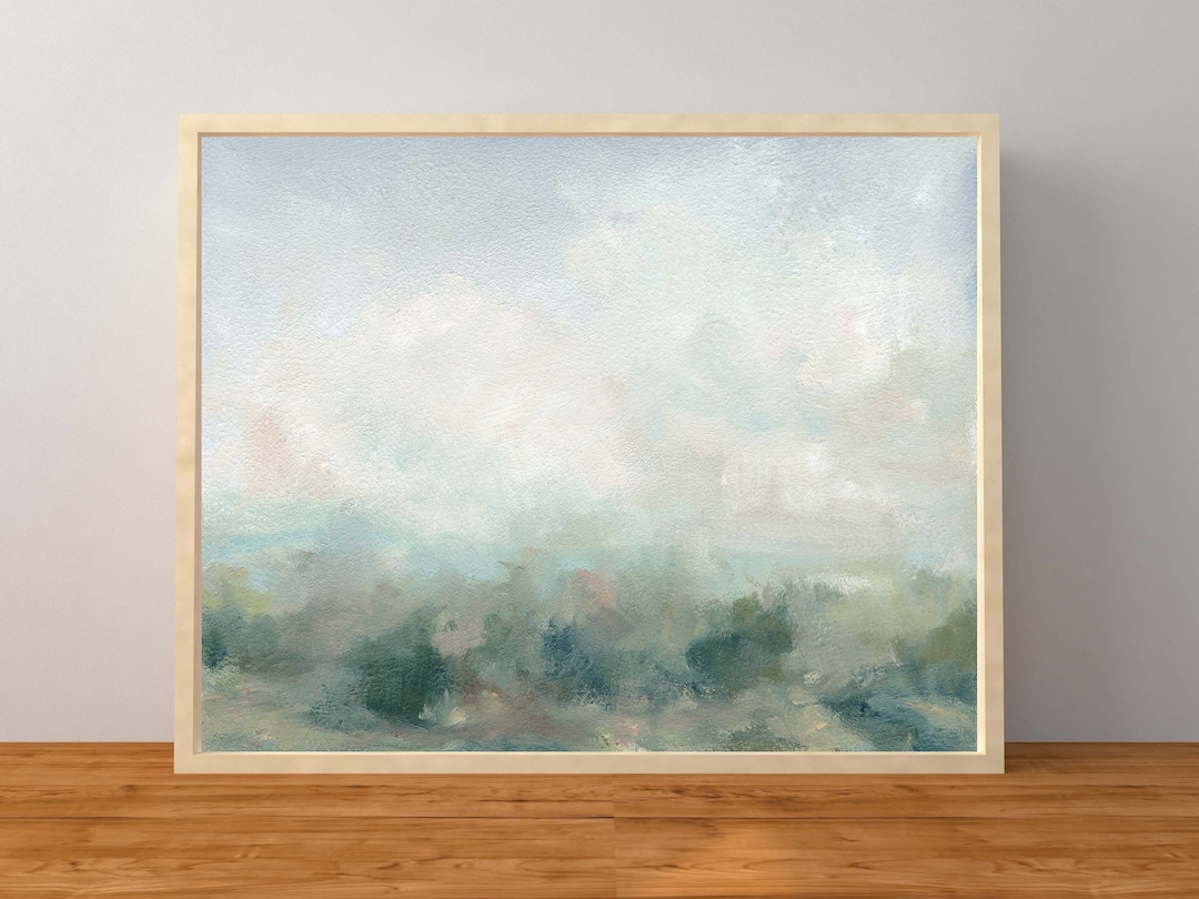 Print of Oil Painting Virginia Landscape Atmospheric Scene Clouds Green ...