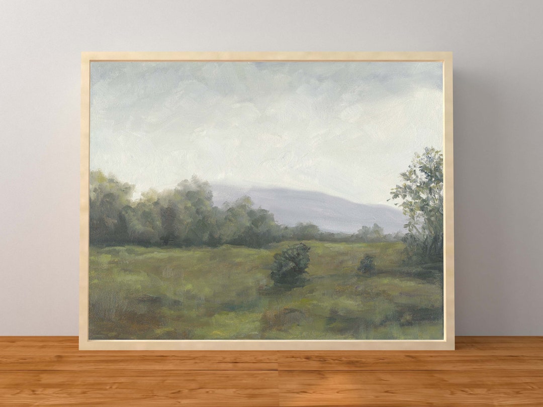 Print of an Oil Painting Tennessee Landscape Open Blue Skies Green ...