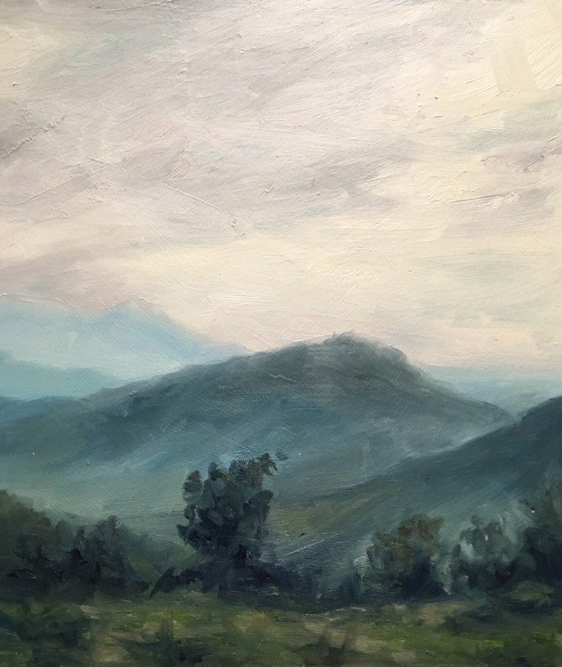 Print of an Oil Painting Virginia Landscape Clouds Blue | Etsy