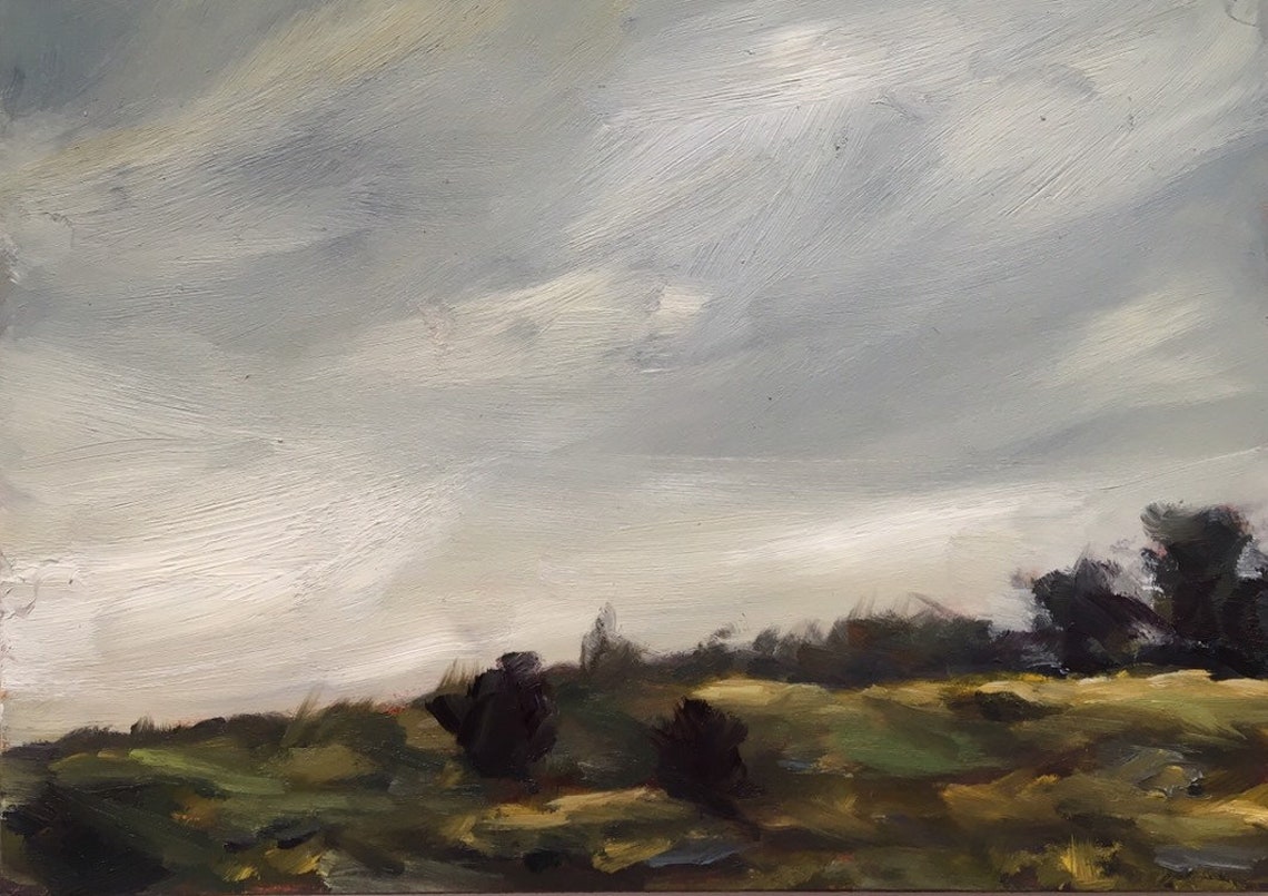 Print Virginia Landscape Oil Painting Atmospheric Scene Clouds | Etsy