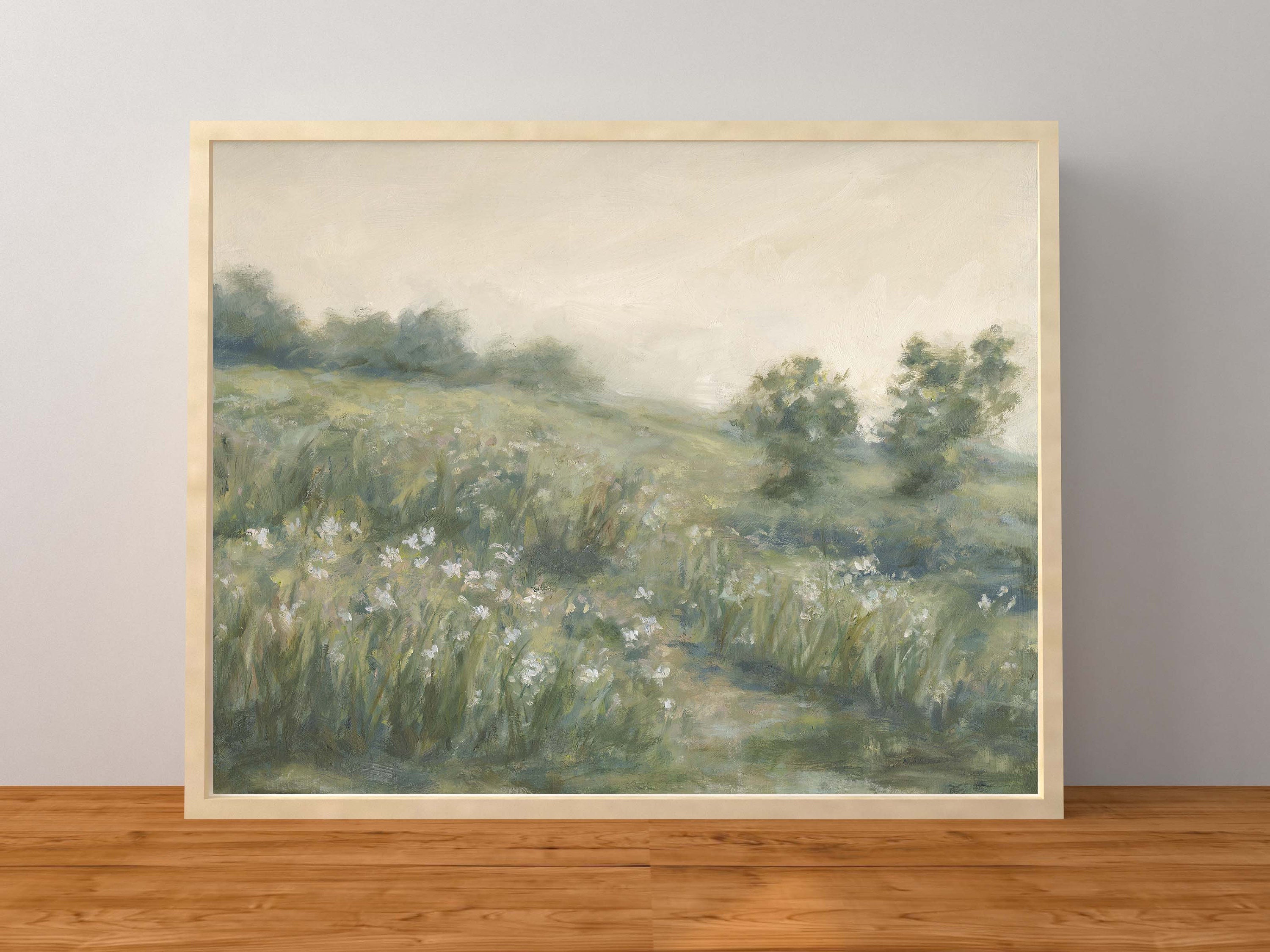 Print of an Oil Painting Tennessee Landscape Romantic Wildflowers ...