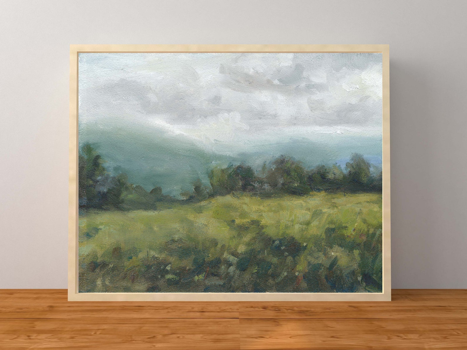 Print of Oil Painting Virginia Landscape Atmospheric Scene Clouds Pink ...