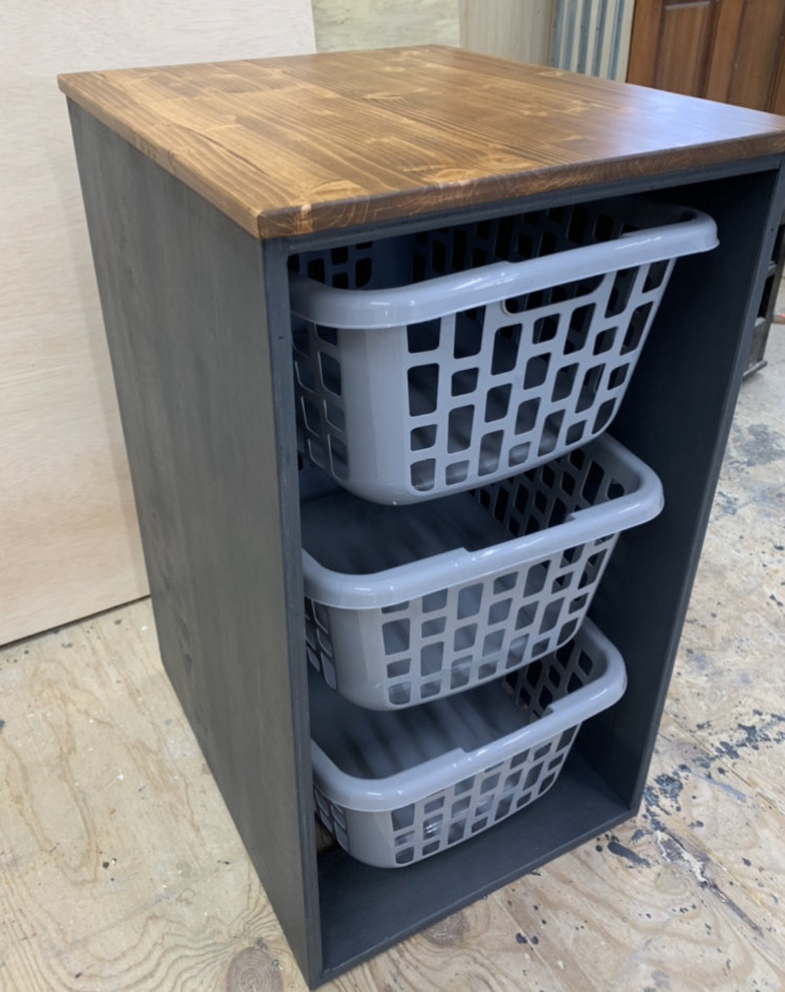 Wooden Laundry Basket Holder Laundry Basket Organizer Etsy