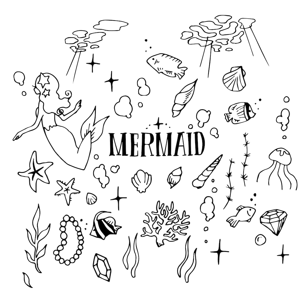 Mermaid Illustration Pack (elements)/sea,fairy Tale,ocean,princess ...