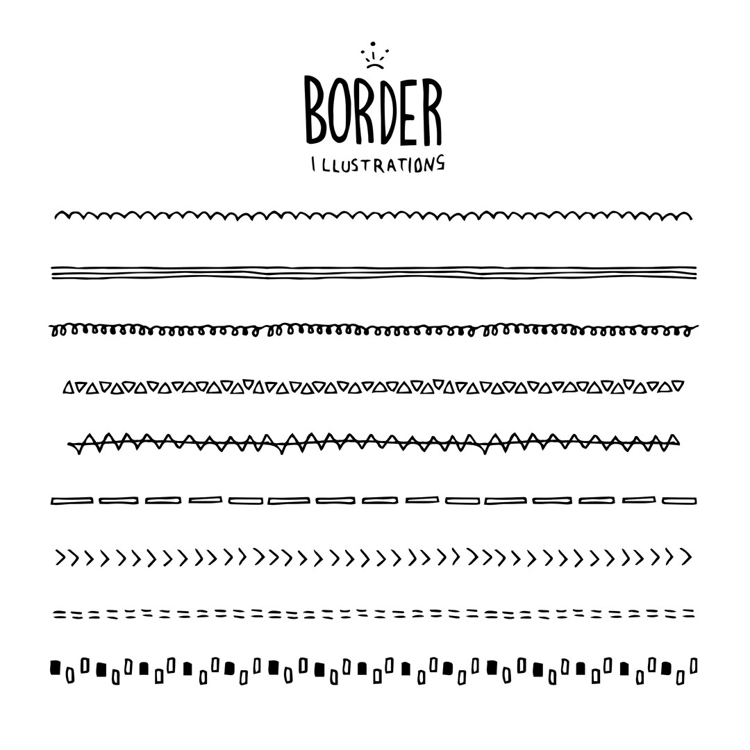 Border Illustration Pack elements, Handdrawing/doodle Clip Art/hand ...