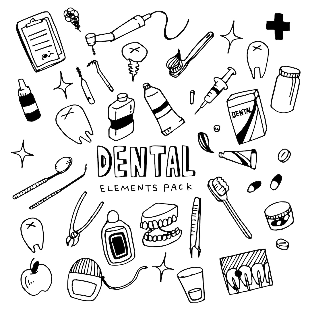 Dental Illustration Pack (elements)/tooth,dentist,health/doodle Clip ...