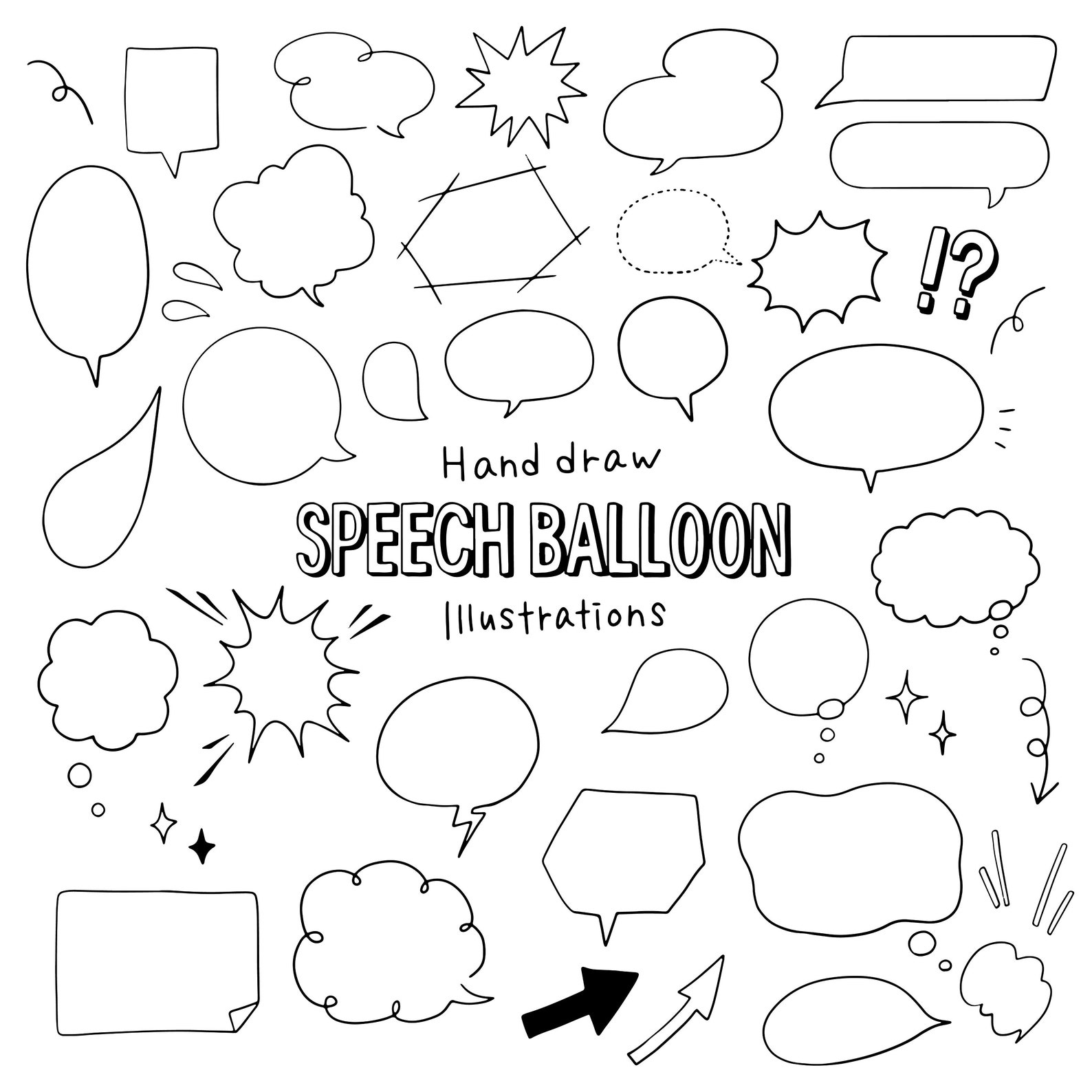 Speech Balloon Illustration (elements) /speech Bubbles, Word Balloons ...