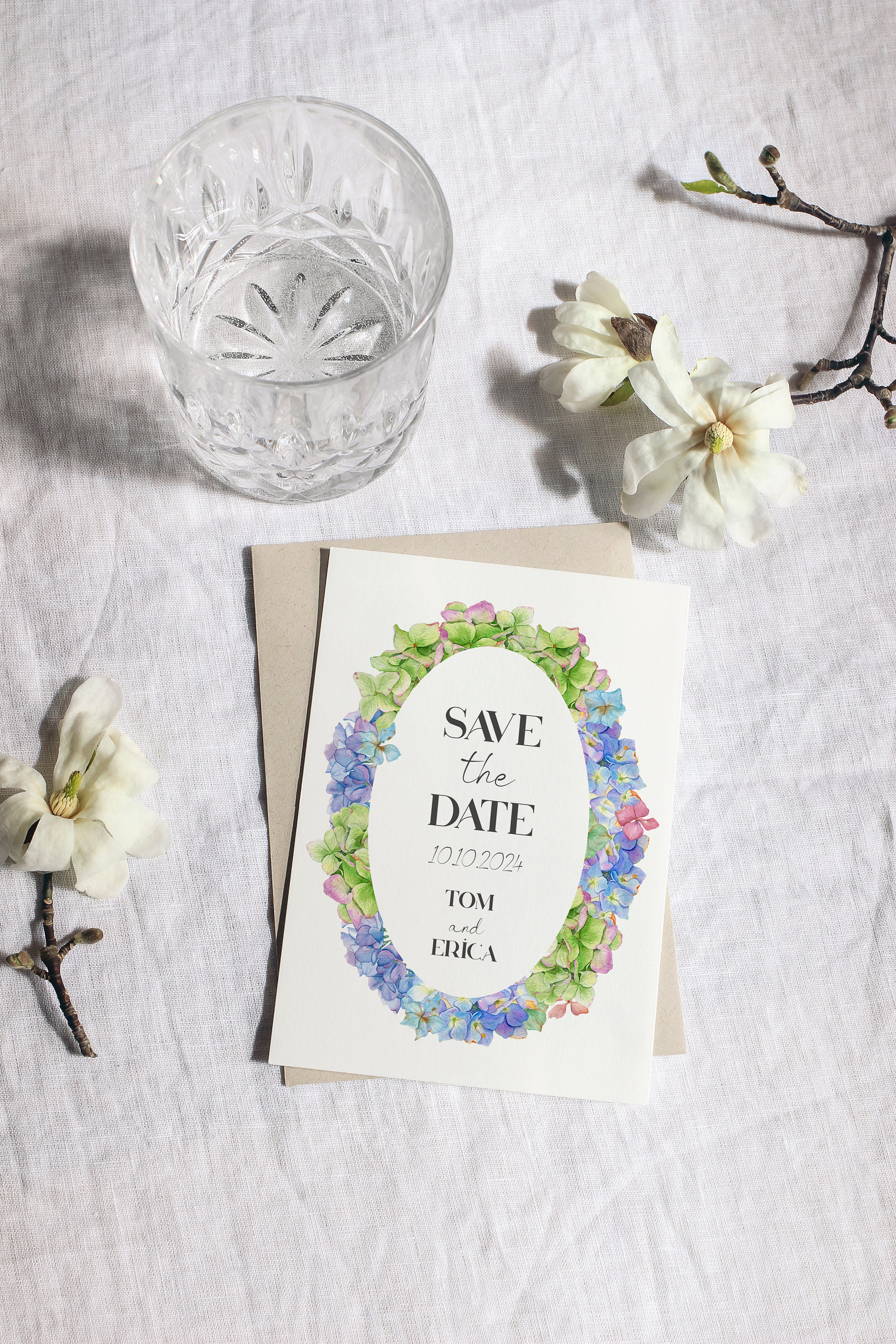 Watercolor Green Hydrangea Frames Flowers Clipart Floral Set Thinking ...